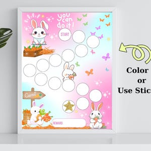 Easter Bunny Reward Chart - Bunny Sticker Chart - Chore Chart - Girls ...