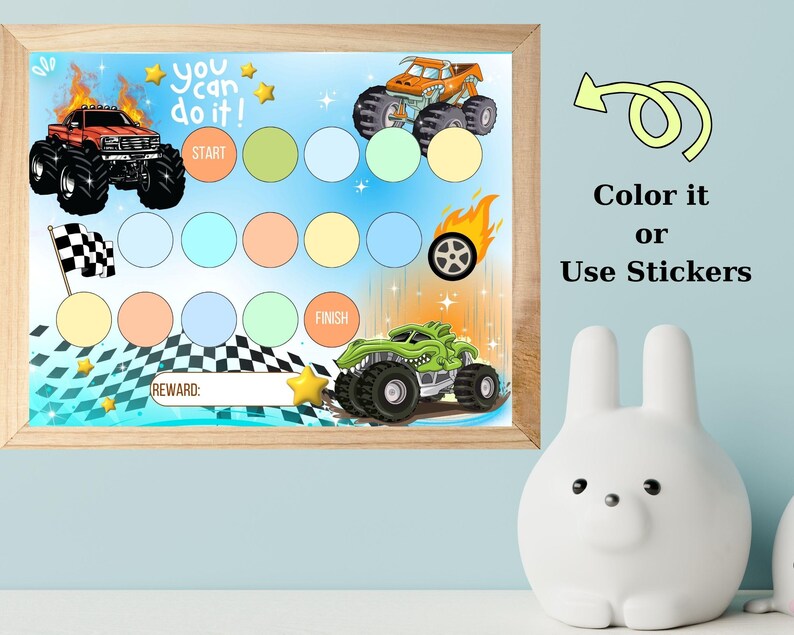 Monster Truck Reward Chart – Printable Chore Chart for Boys | Toddler ...
