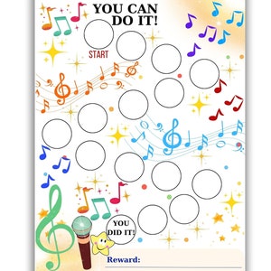 Printable Music Reward Chart - Goal Tracker - Music Practice Chart ...