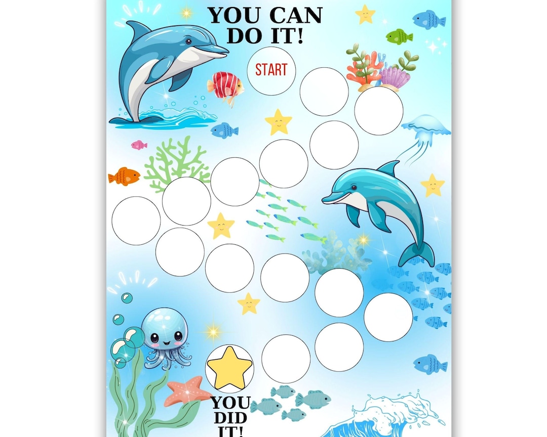 Dolphin Reward Chart - Fish Reward Chart - Under the Sea Behavior Chart ...