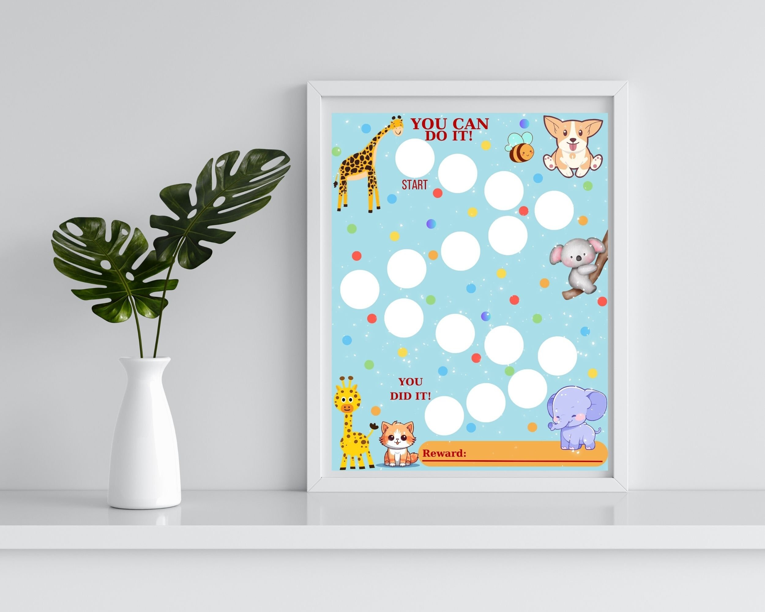 Printable Animal Reward Chart Potty Training Chart Reward Chart ...