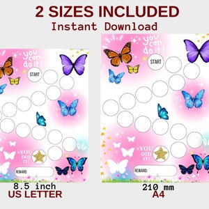 Butterfly Reward Chart - Spring Reward Chart - Toddler Reward Chart ...