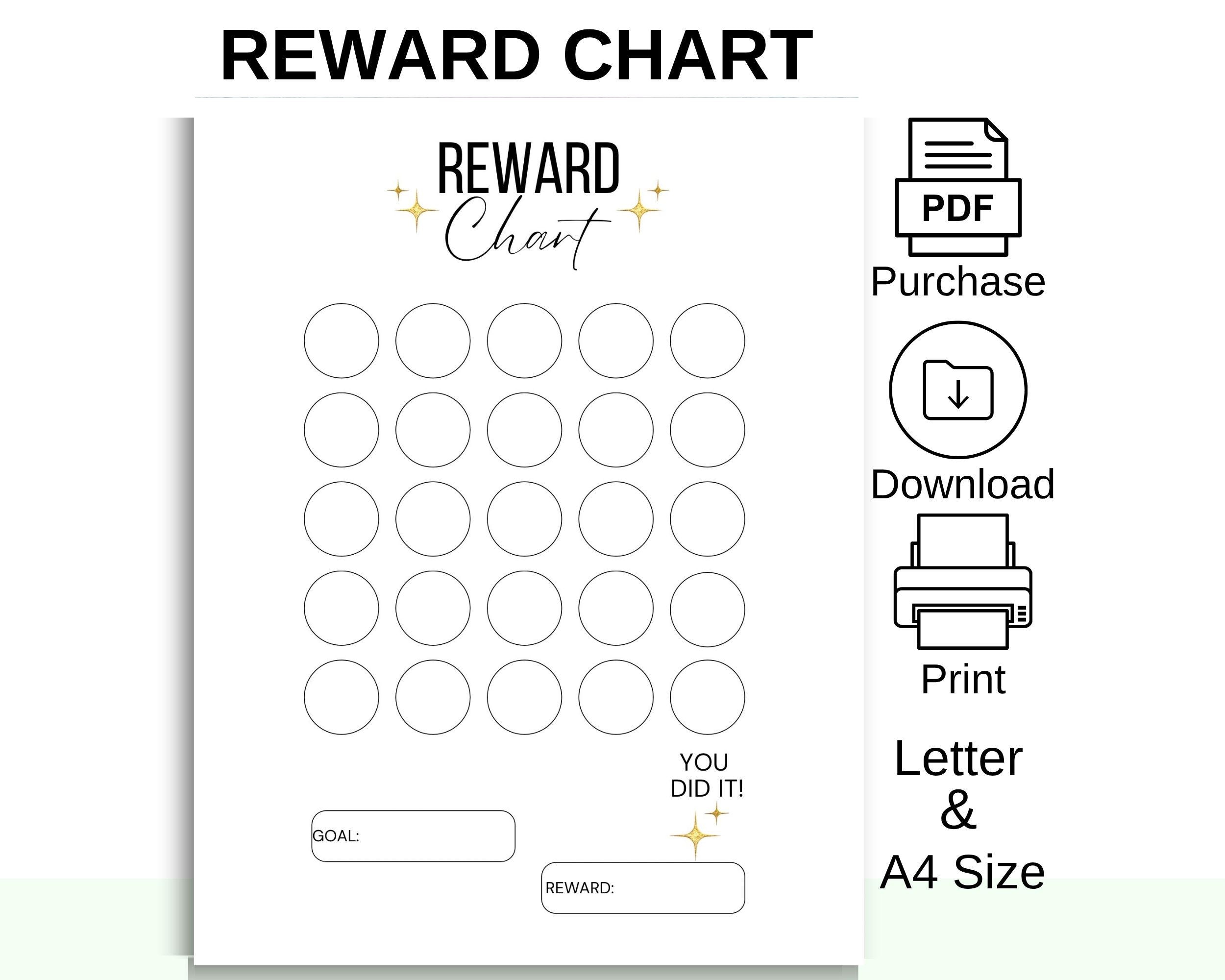 Adult Reward Chart – Printable Habit - Goal Tracker for Self-care ...