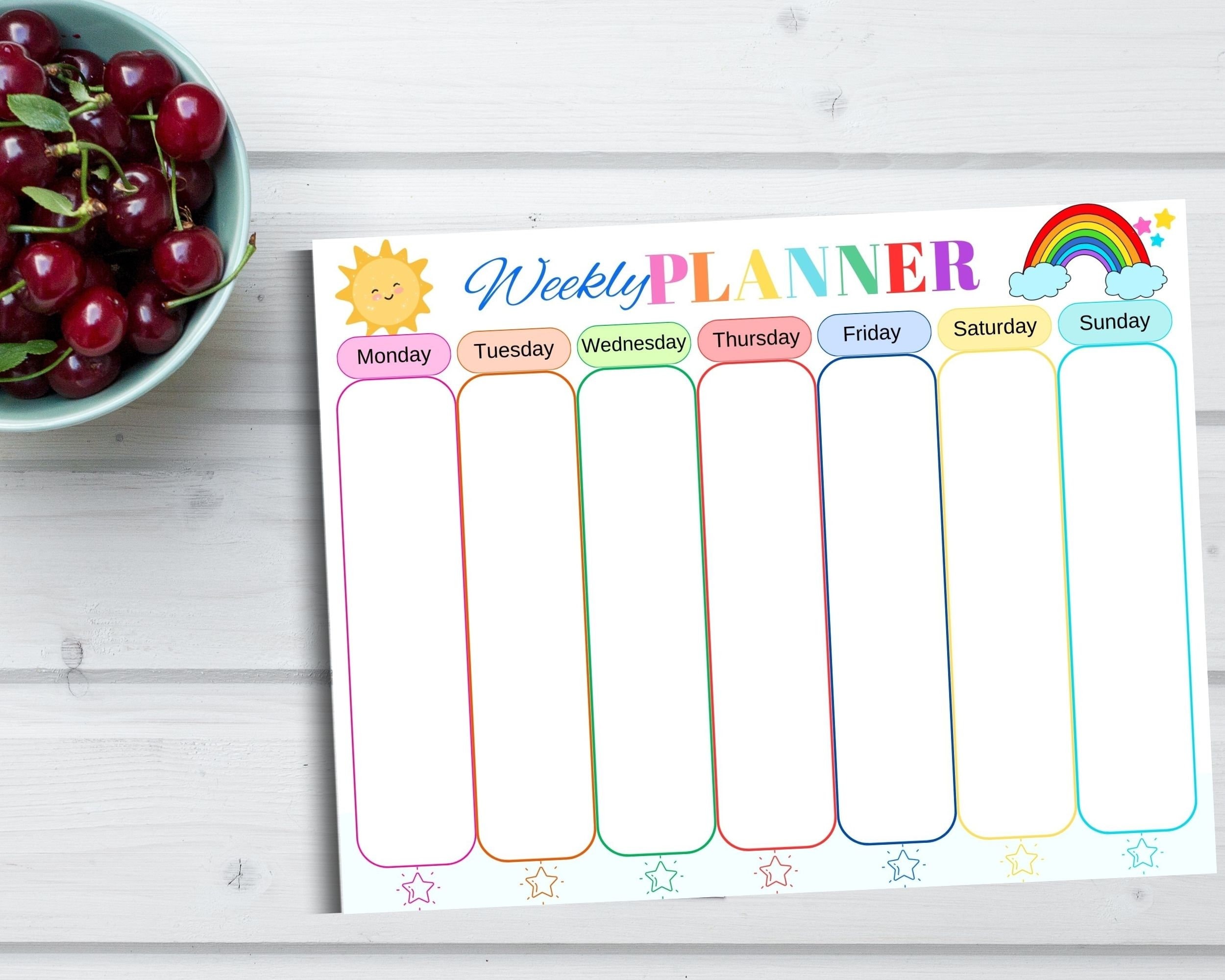 Kids Weekly Planner - Homeschool Planner - Kids Schedule - Kids Daily ...