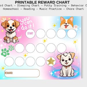 Dog Reward Chart – Printable Chore Chart for Kids | Puppy Behavior ...