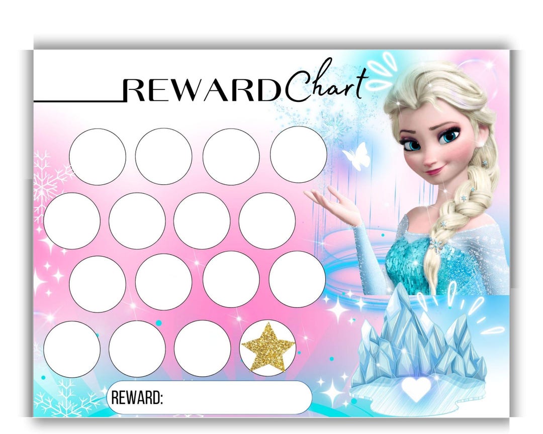 Frozen Reward Chart - Elsa Reward Chart -girls Princess Reward Chart ...