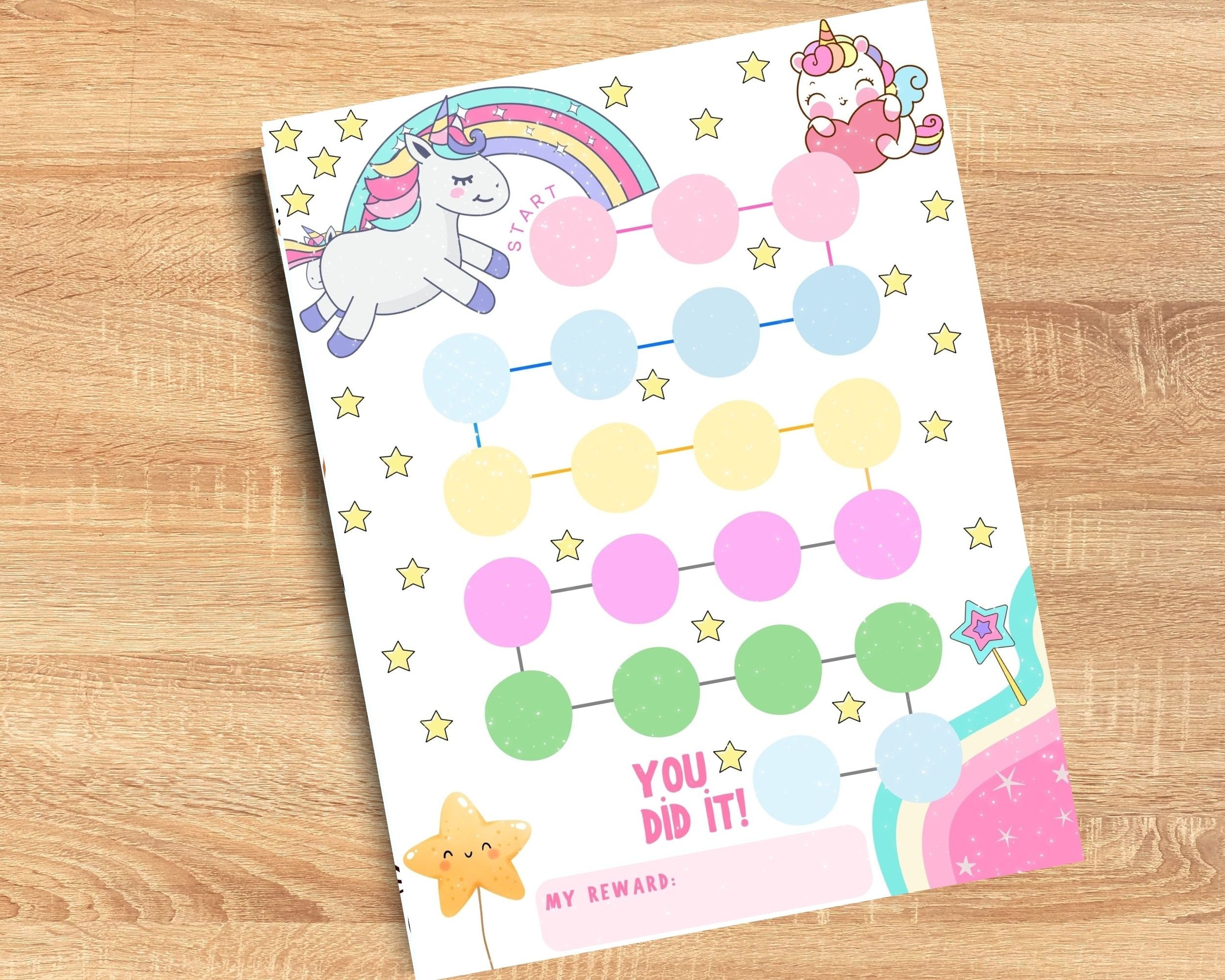 Girls Princess Reward Chart Unicorn Reward Chart Potty Training Chore ...