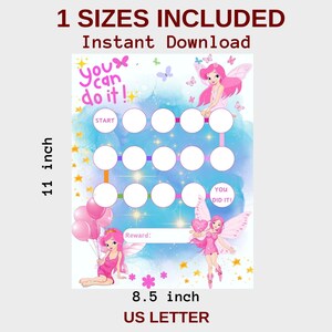 Fairy Reward Chart Princess Reward Chart Sleeping Chart Potty Training ...