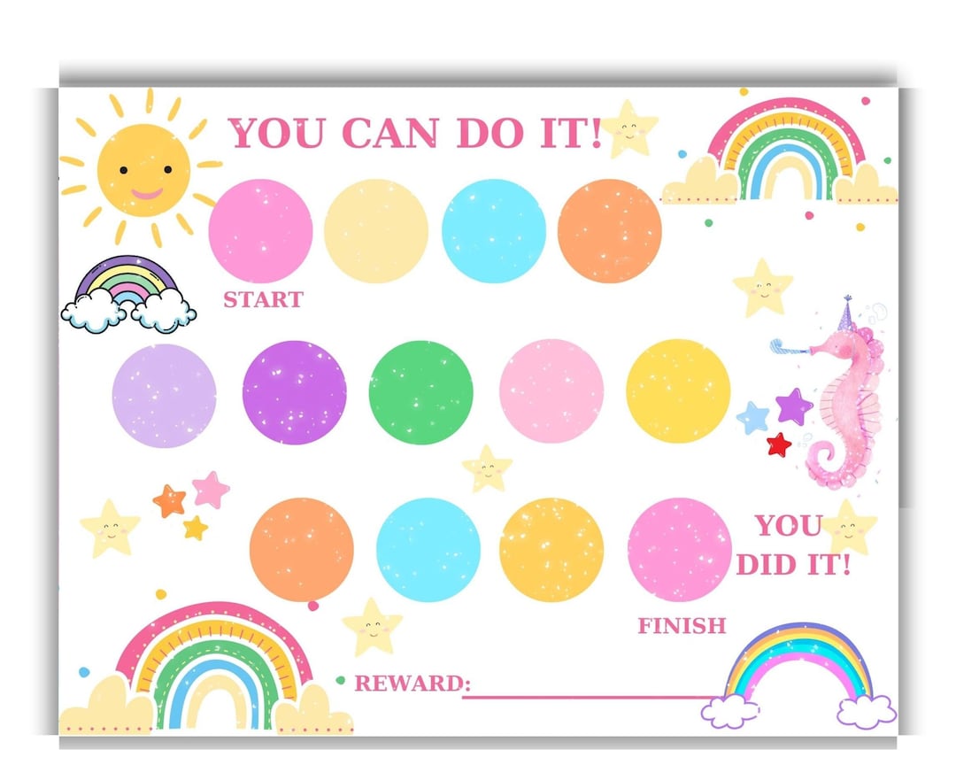 Rainbow Reward Chart for Kids: Printable Chore & Behavior Tracker (PDF ...