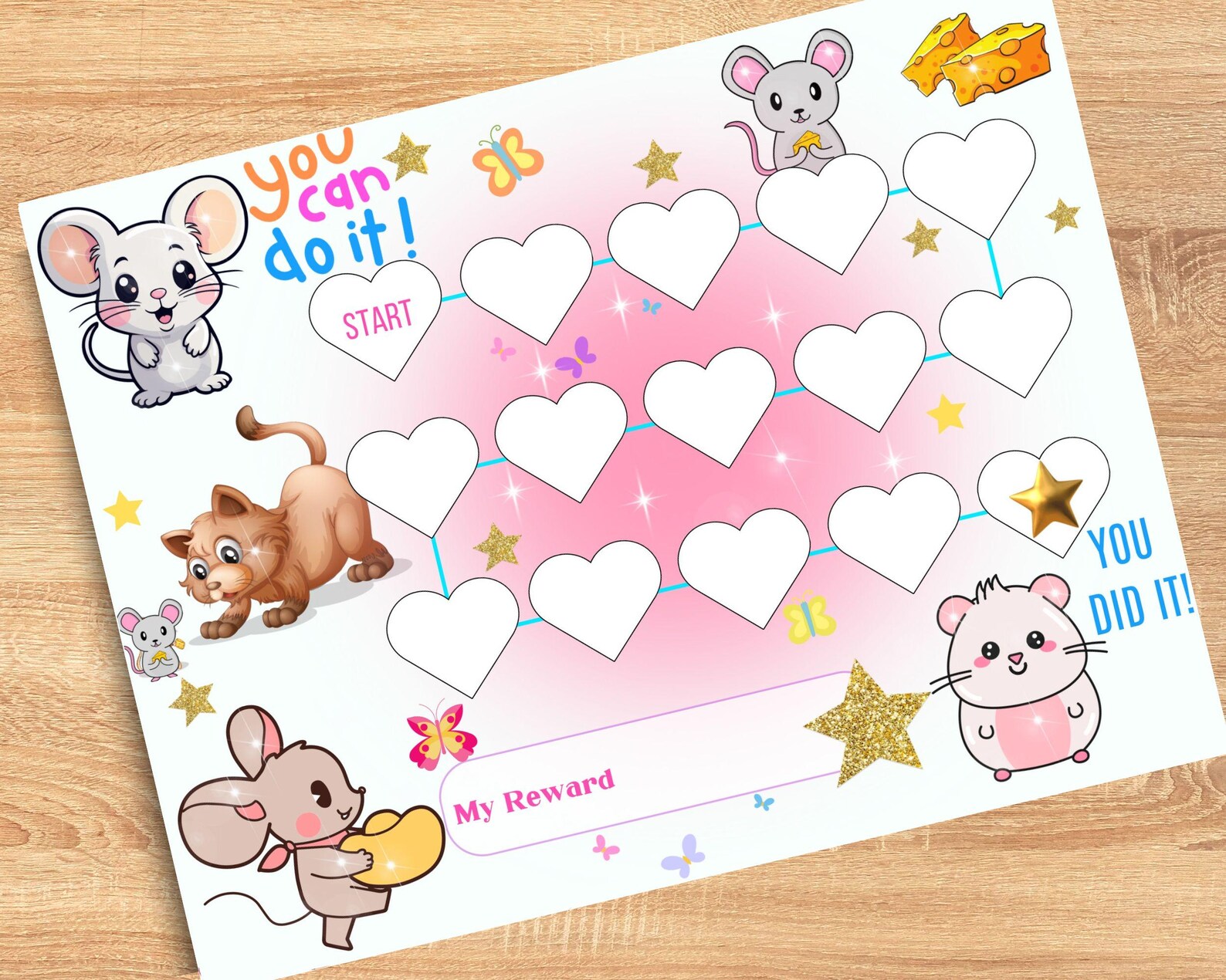 Mouse Reward Chart Sticker Chart Girls Chore Chart Kids Sleeping Chart ...