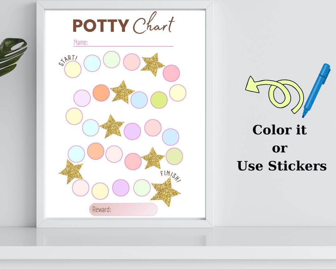 Potty Training Chart for Kids - Potty Reward Chart - Toilet Training ...