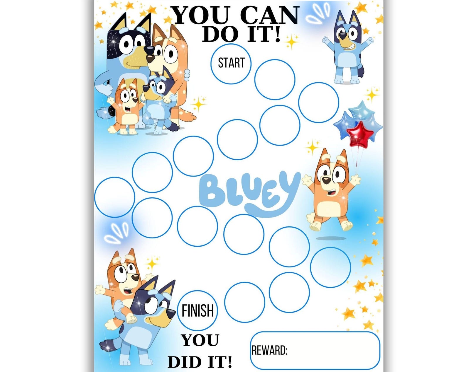 Bluey Reward Chart - Kids Reward Chart - Potty Training Chart - Bluey ...