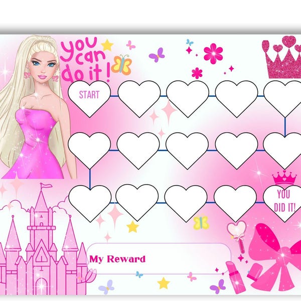 Barbie Sticker Chart - Etsy