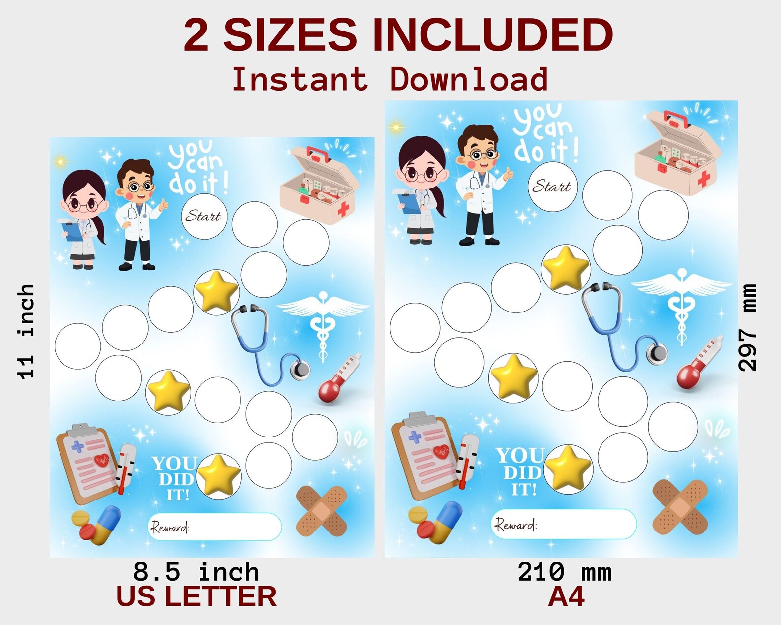 Doctor Reward Chart for Kids – Printable Habit Tracker – Future Doctor ...