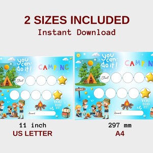 Camping Reward Chart – Printable Nature Chore Chart for Kids | Toddler ...