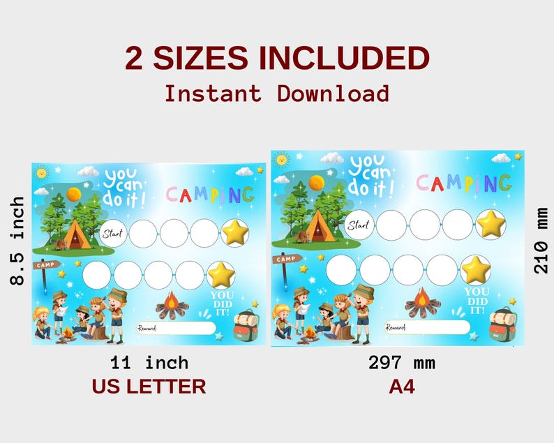 Camping Reward Chart – Printable Nature Chore Chart for Kids | Toddler ...