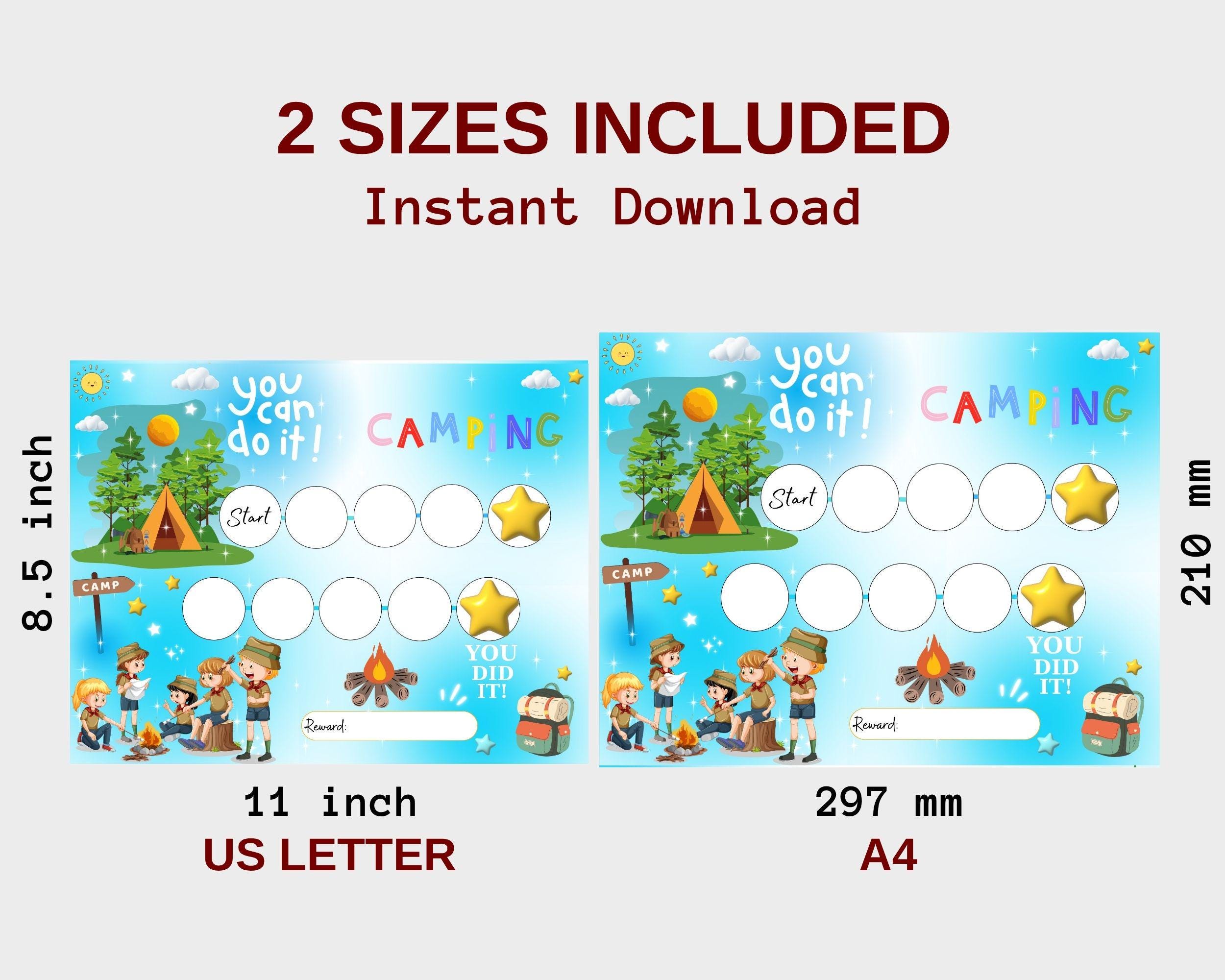 Camping Reward Chart – Printable Nature Chore Chart for Kids | Toddler ...