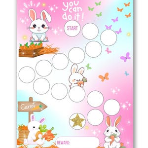 Easter Bunny Reward Chart - Bunny Sticker Chart - Chore Chart - Girls ...
