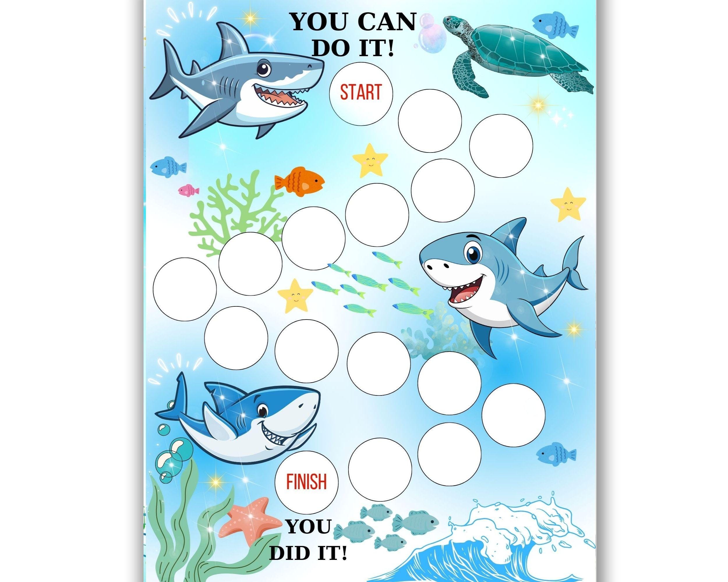 Shark Reward Chart: Ocean Theme Behavior - Potty Training Tracker for ...
