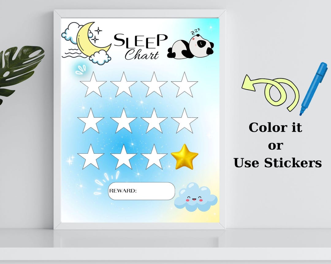 Panda Sleeping Chart - Kids Sleeping Chart Printable - Reward Chart ...