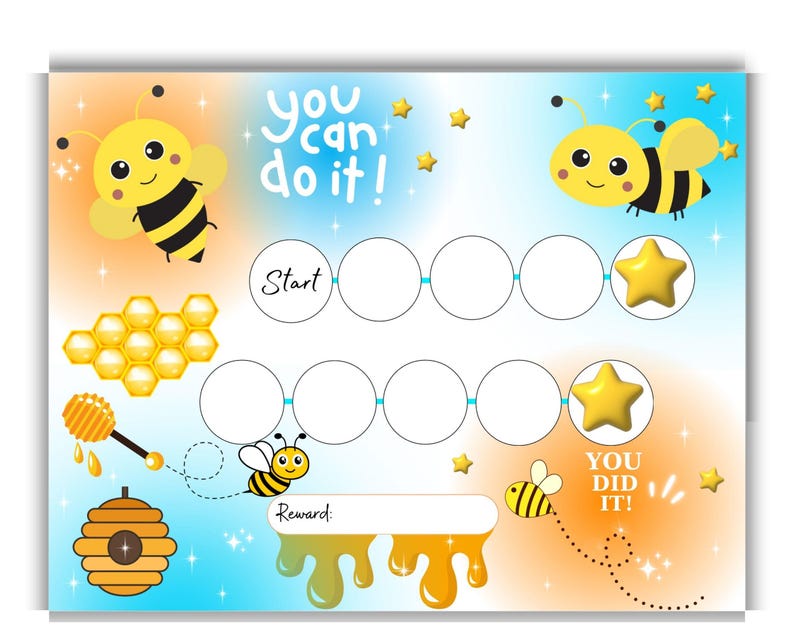 Bee & Fox Reward Chart Set for Kids | Printable Behavior Chart Bundle ...