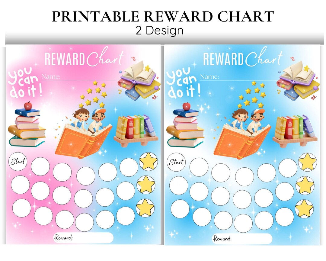 Reading Reward Chart Bundle - Reading Tracker -boys-girls Sticker Chart ...