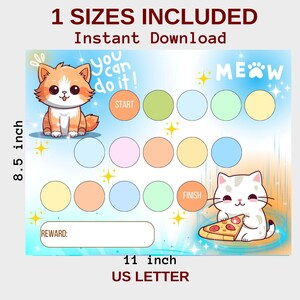 Printable Cat Reward Chart Kids Reward Chart Behavior Chart Potty ...