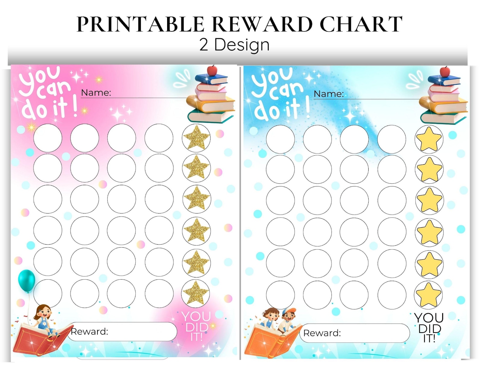Reading Reward Chart for Kids – Printable Reading Tracker for Boys and ...