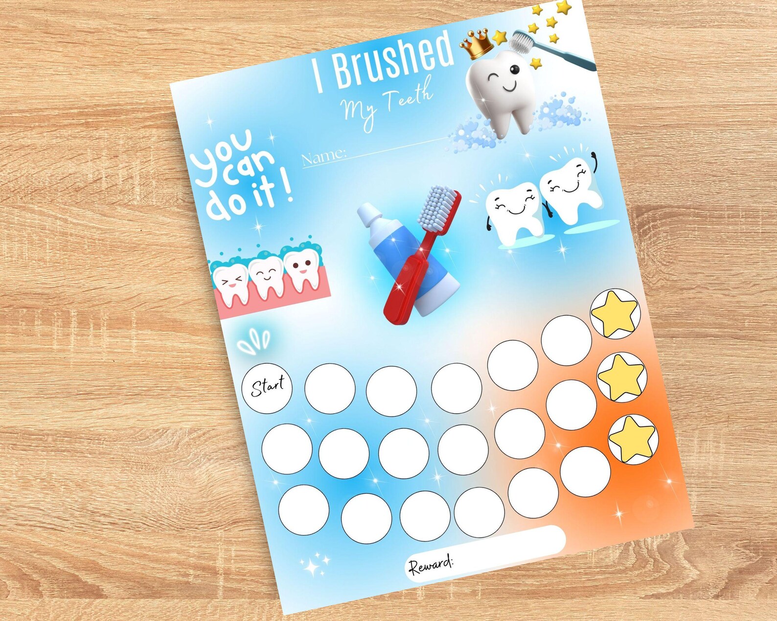 Teeth Brushing Reward Chart - Tooth Brushing Reward Chart - Sticker ...