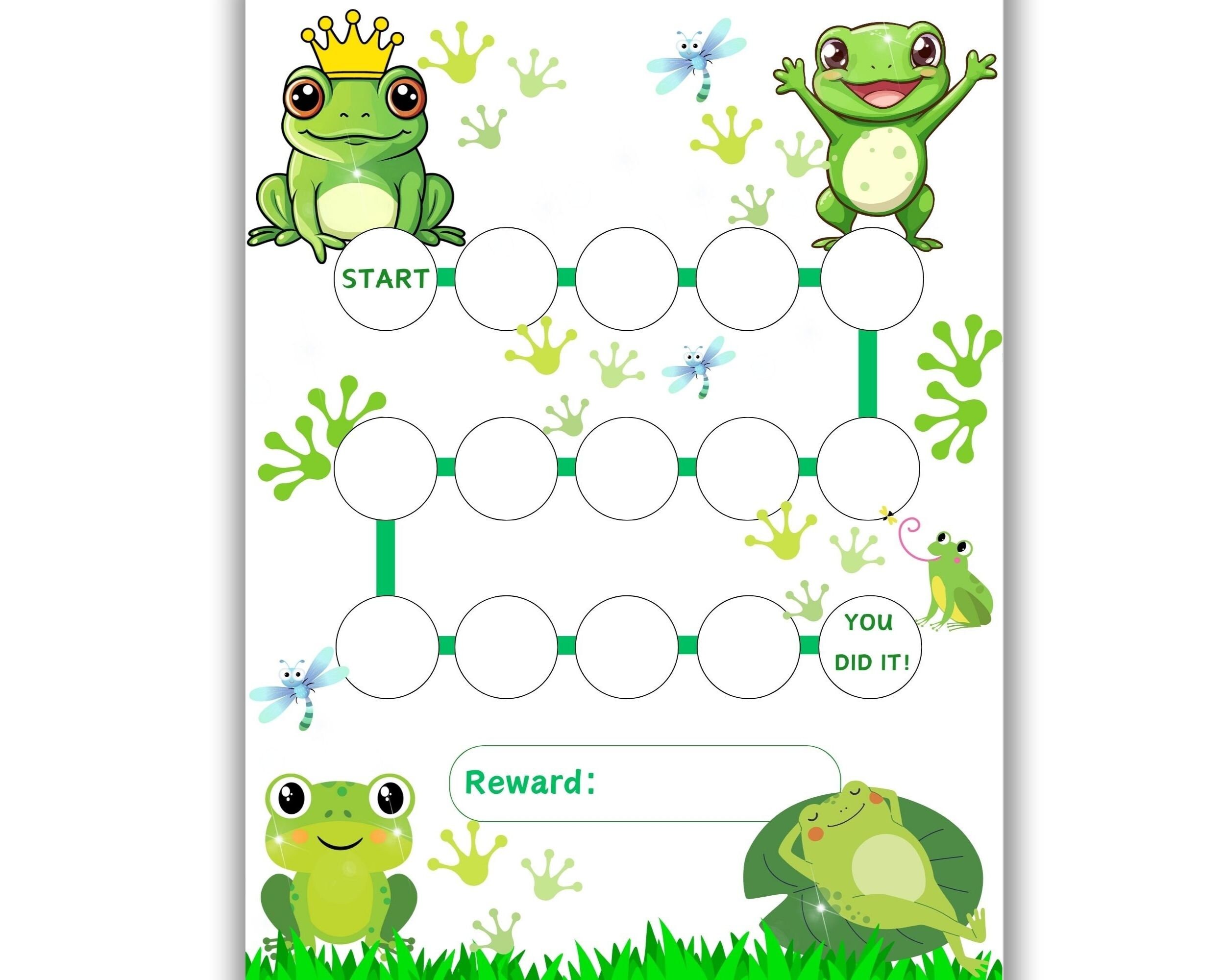Frog Reward Charts Kids Reward Chart Behavior Chart Potty Training ...