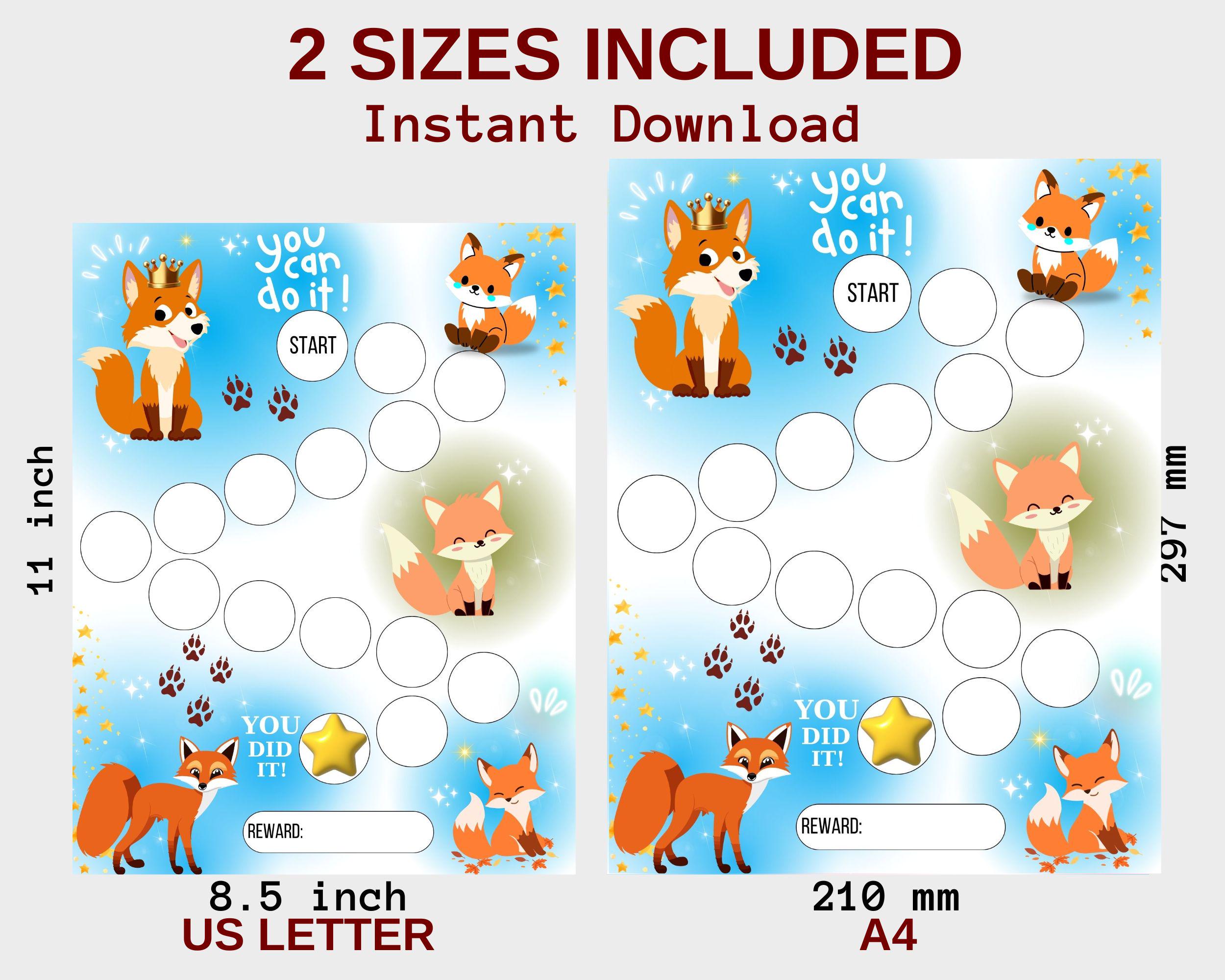 Fox and Bird Reward Charts: Printable Kids Behavior Tracker (PDF ...
