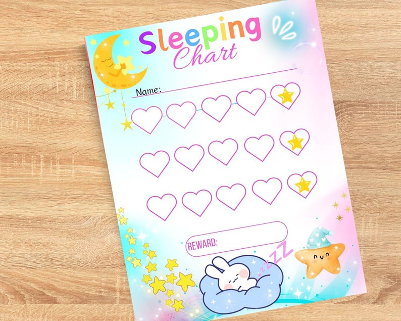 Printable Sleep Routine Reward Chart: Bedtime Tracker for Toddlers (A4 ...