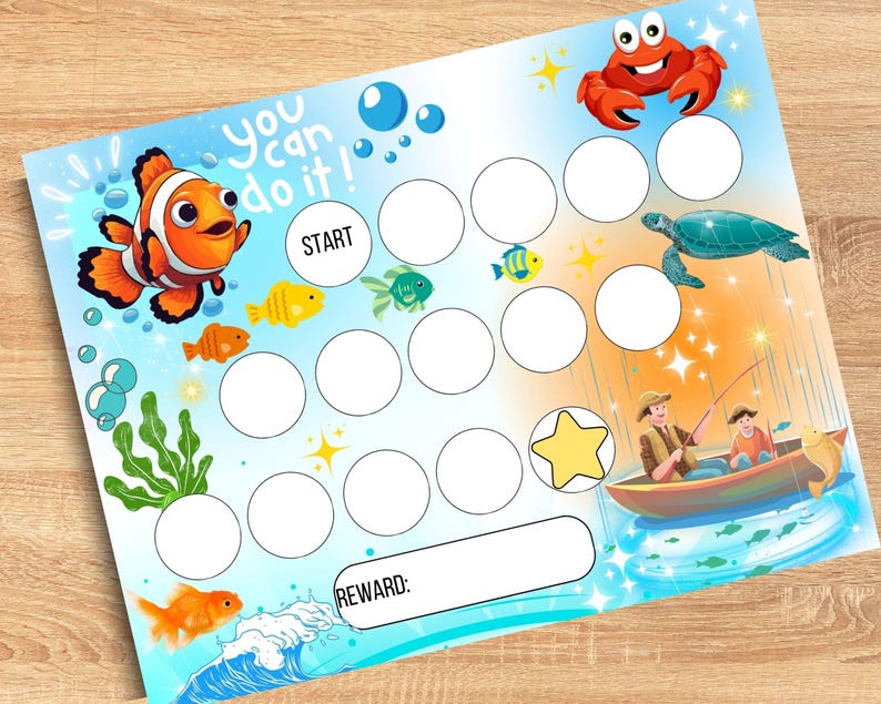 Ocean Reward Chart - Fish Reward Chart - Under the Sea Behavior Chart ...