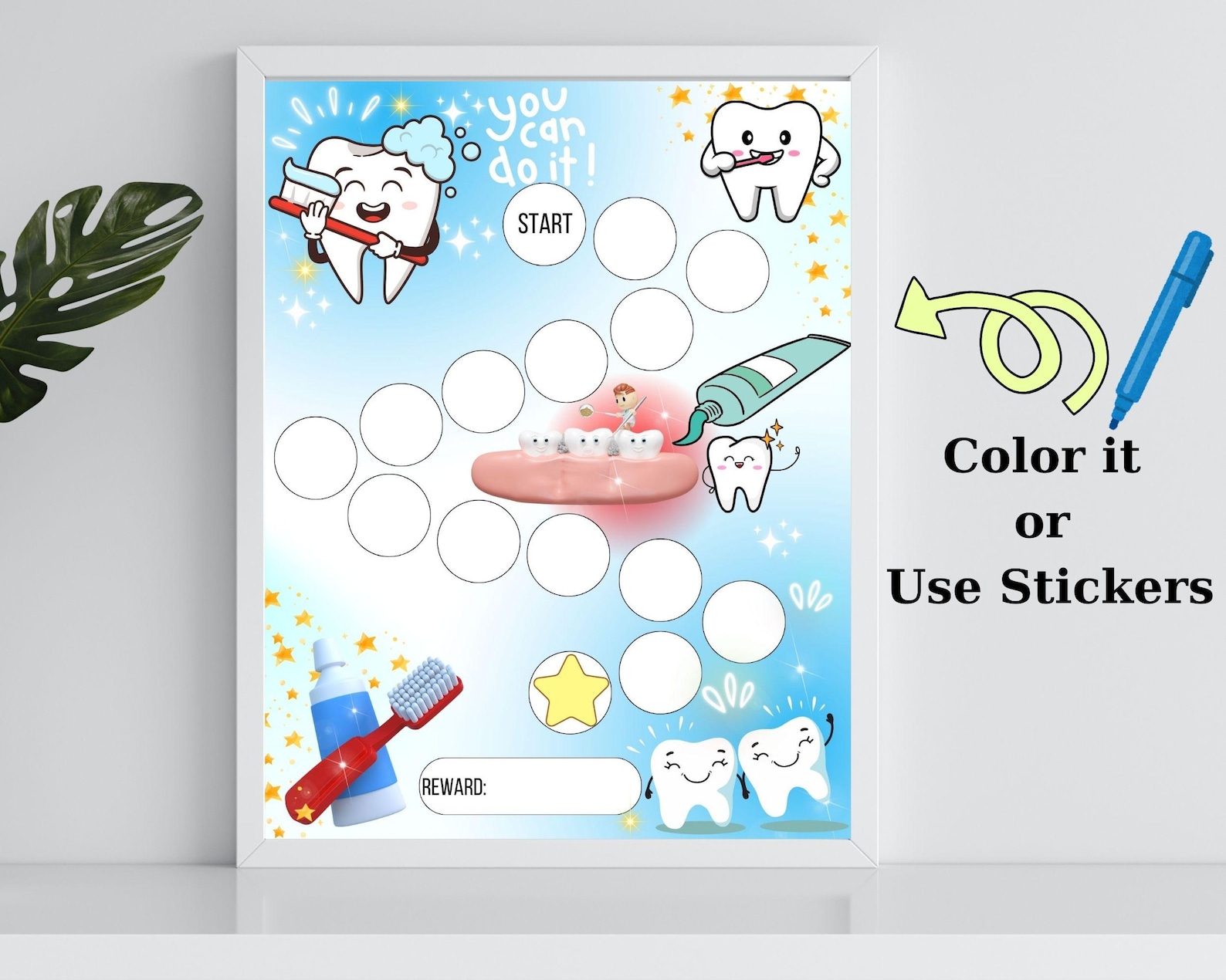 Teeth Brushing Reward Chart - Tooth Brushing Reward Chart - Sticker ...