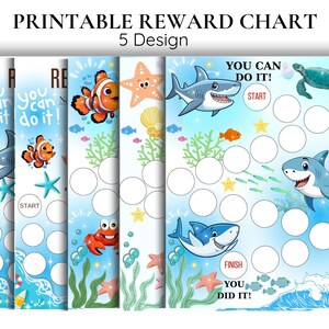 Printable Ocean Reward Chart Bundle: Under the Sea, Shark Potty ...