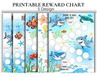 Printable Ocean Potty Reward Chart - Etsy