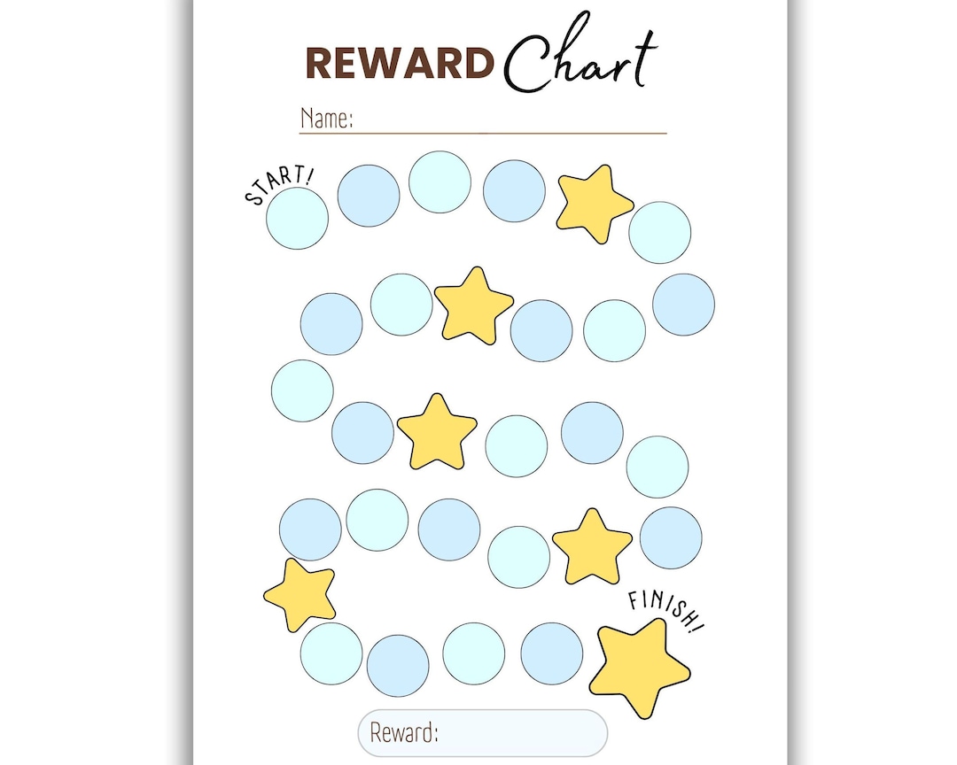 Printable Reward Chart Boys Reward Chart Toddler Reward Chart Potty ...