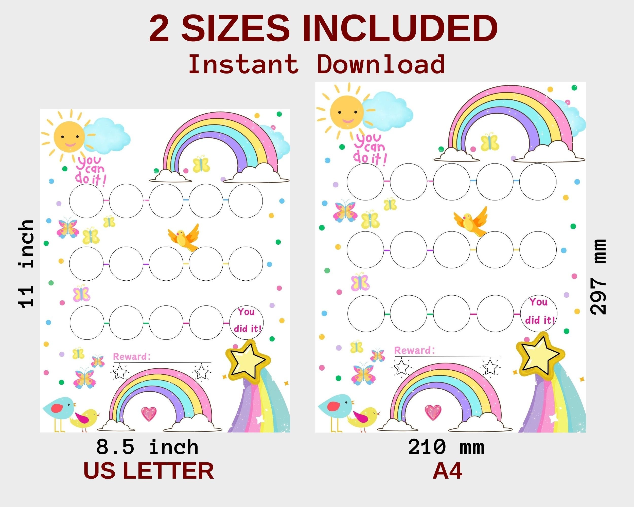 Printable Rainbow Reward Chart - Potty Training Chart - Sleeping Chart ...