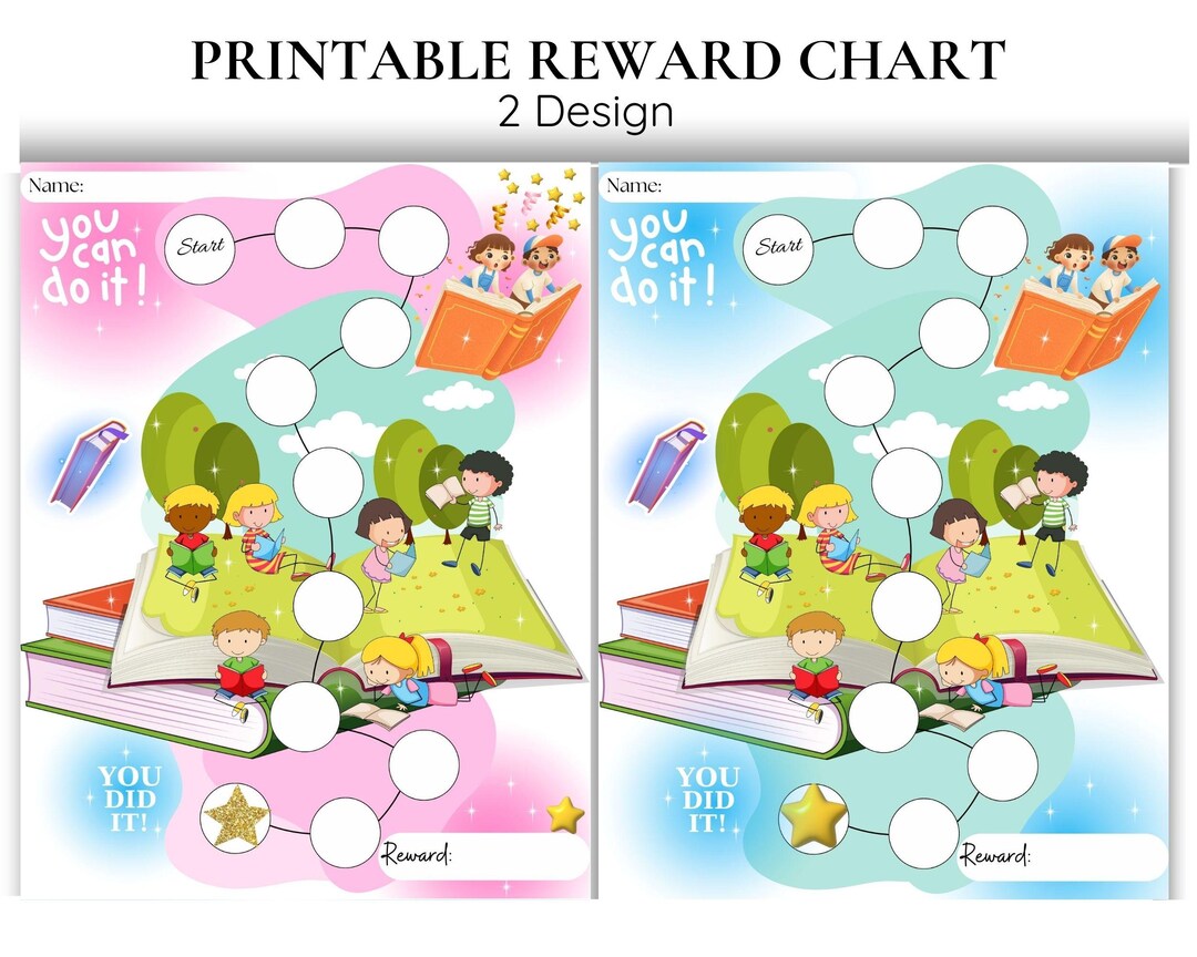 Reading Reward Chart for Kids - Printable Reading Tracker - Sticker ...