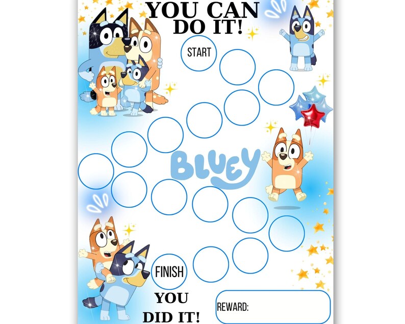 Bluey Reward Chart Bundle Kids Reward Chart Potty Training Chore Chart ...