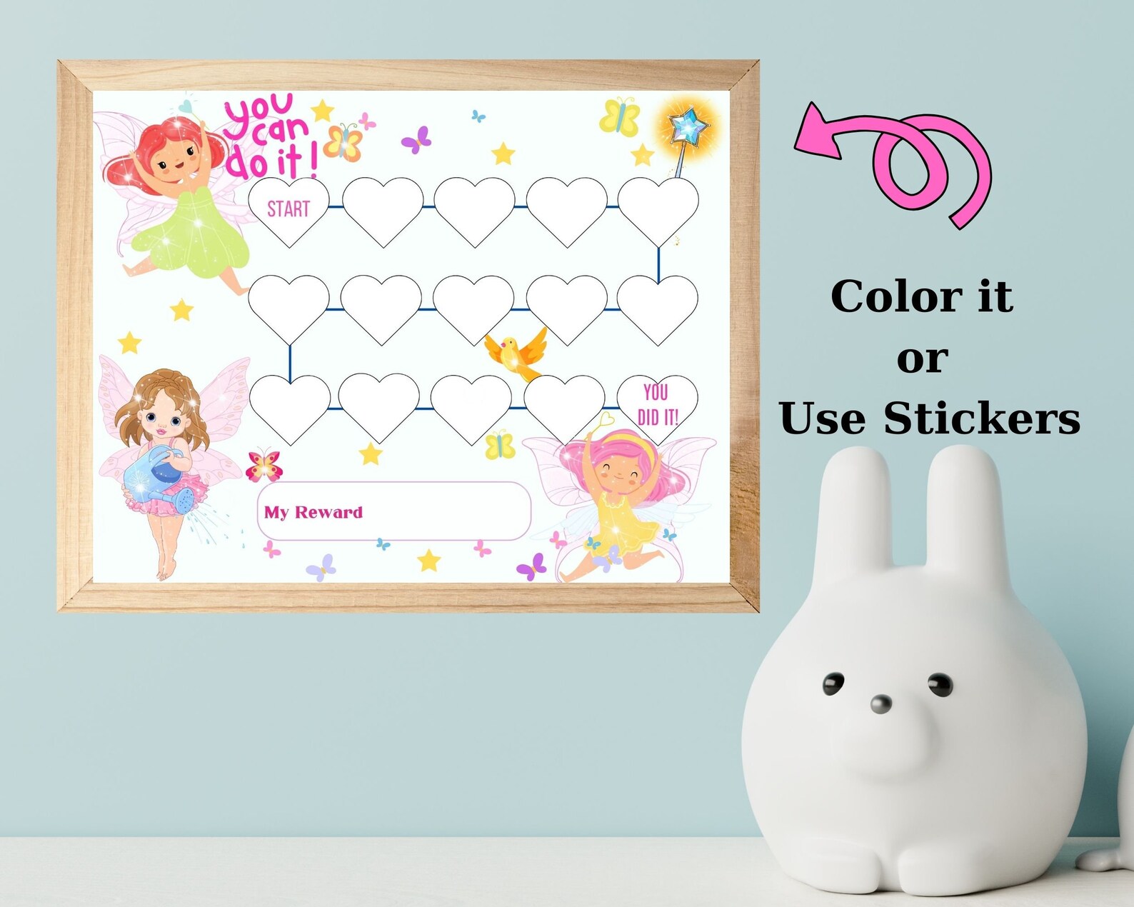 Fairy Reward Chart Princess Reward Chart Sleeping Chart Potty Training ...
