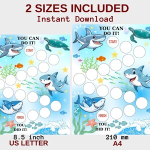 Shark Reward Chart: Ocean Theme Behavior - Potty Training Tracker for ...