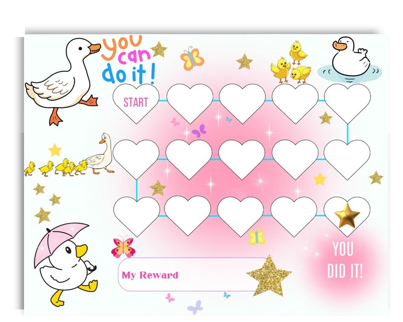 Cute Duck Reward Chart – Printable Animal Chore Chart for Kids | Potty ...