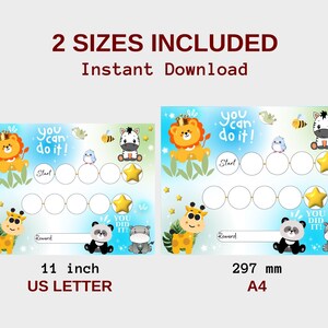 Baby Animals Reward Chart – Printable Sticker Chart for Kids | Potty ...