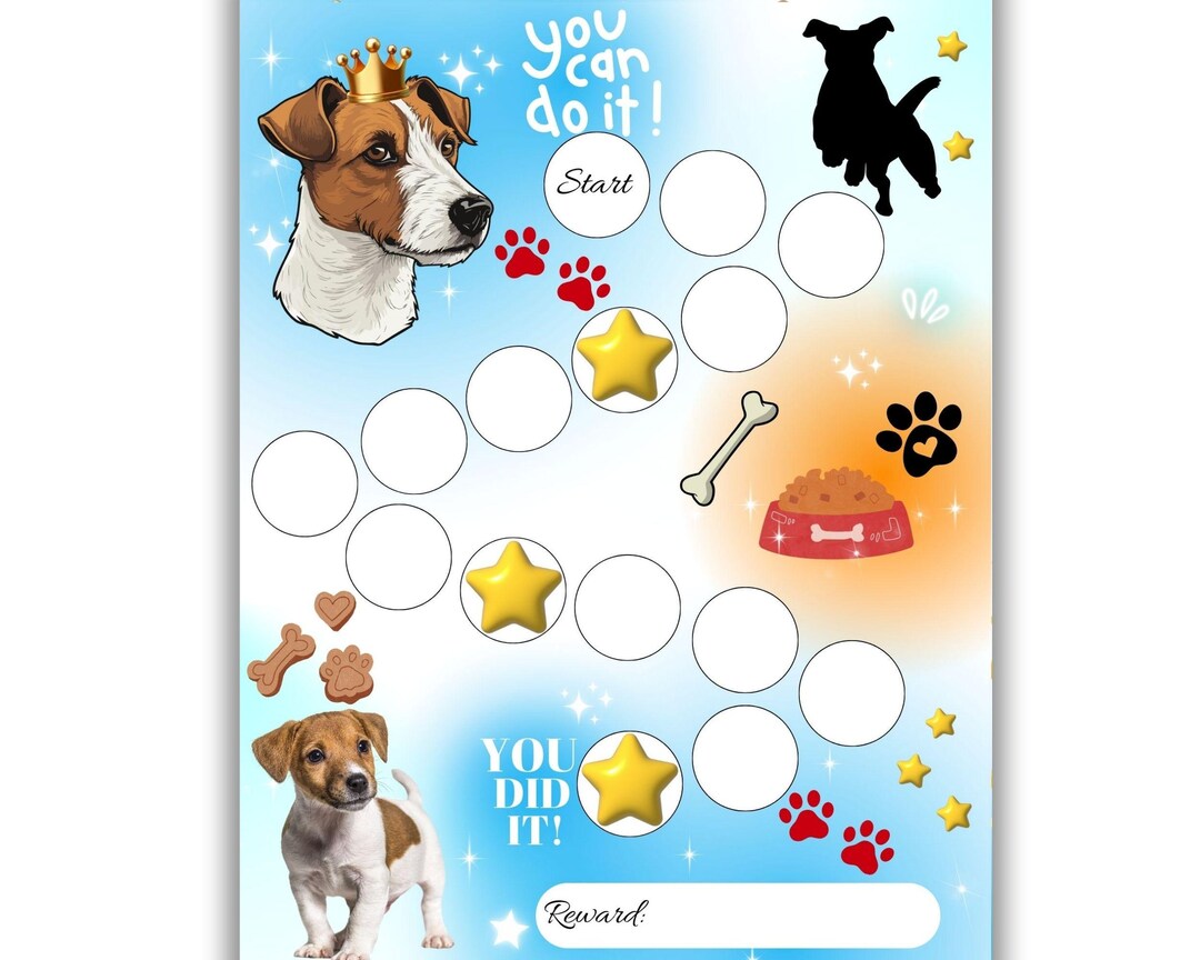 Jack Russell Reward Chart – Printable Behavior Chart for Kids & Dog ...