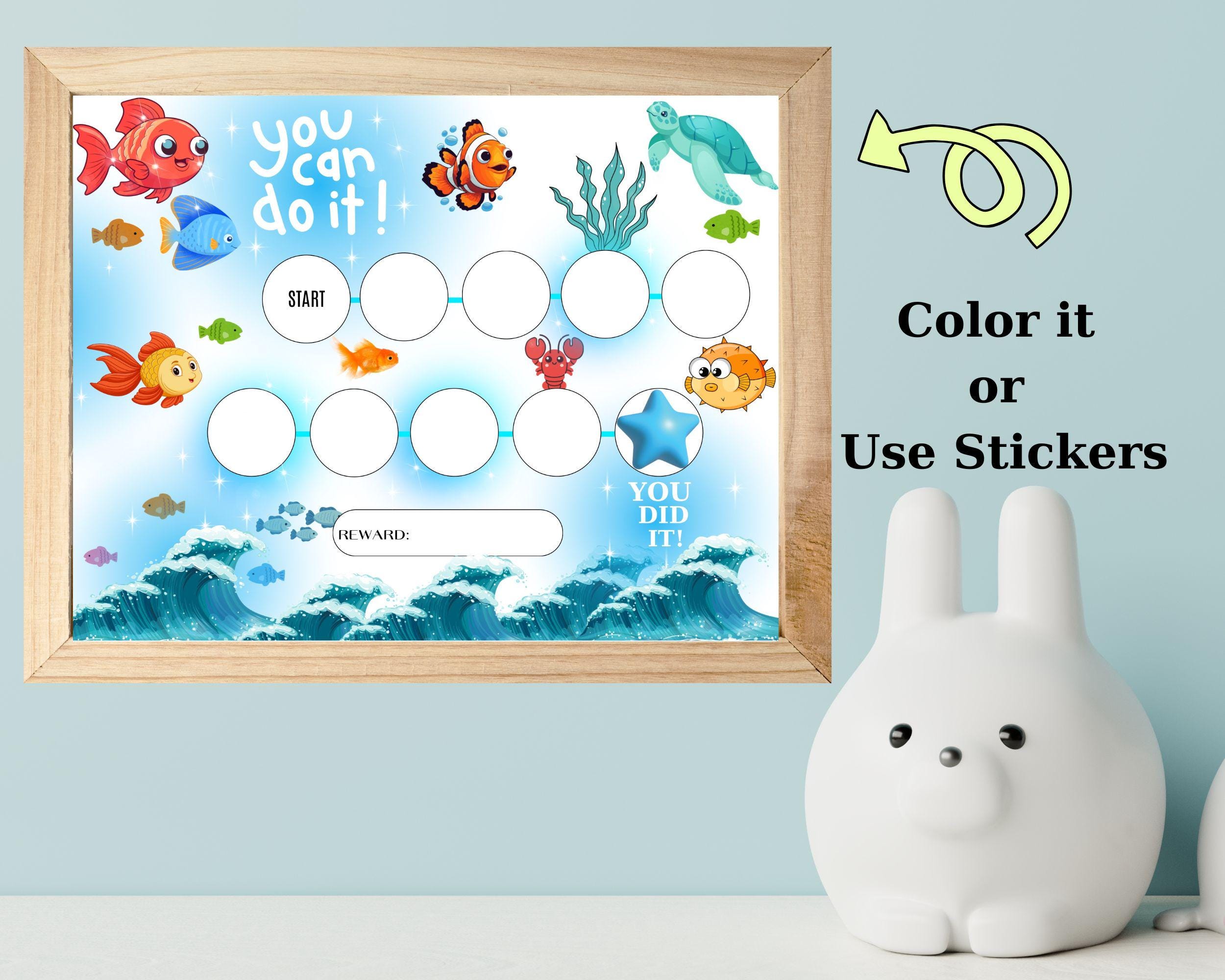 Cute Fish Reward Chart - Sea Animals Sticker Chart - Under the Sea ...