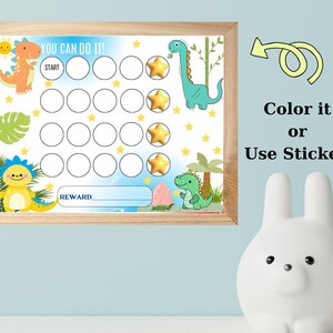 Dinosaur Reward Chart for Kids - Potty Training - Chore Chart - Boys ...