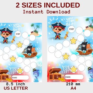 Pirate Reward Chart - Treasure Hunt Chart - Sticker Chart - Prize Chart ...