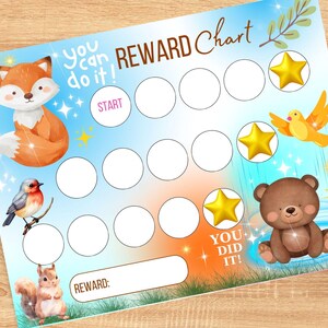 Woodland Animals Reward Chart - Printable Forest Sticker Chart - Fox ...