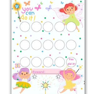 Fairy Reward Chart Bundle - Kids Sleep Chart - Potty Training Chart ...